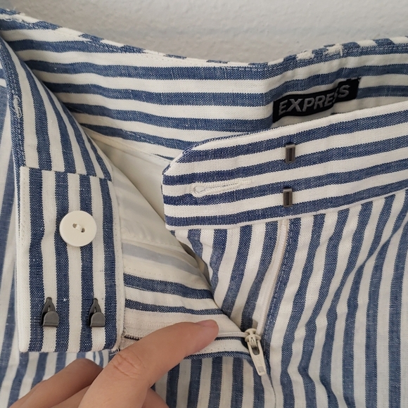 Express | Shorts | Express Bluewhite Striped Linen Shorts | Poshmark